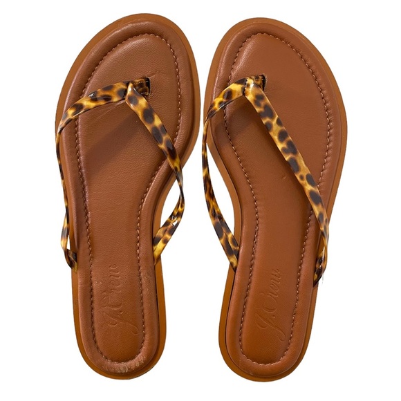 J. Crew | Shoes | Leather Tortoise Flip Flop Sandal | Poshmark